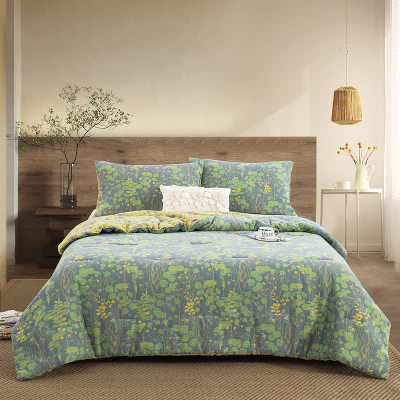Ownkoti Cotton Gauze Pastoral Lotus Pond Bedding – ownkoti