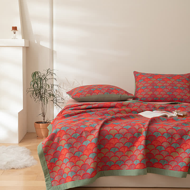 Brightful Fish Scales Cotton Reversible Quilt – ownkoti