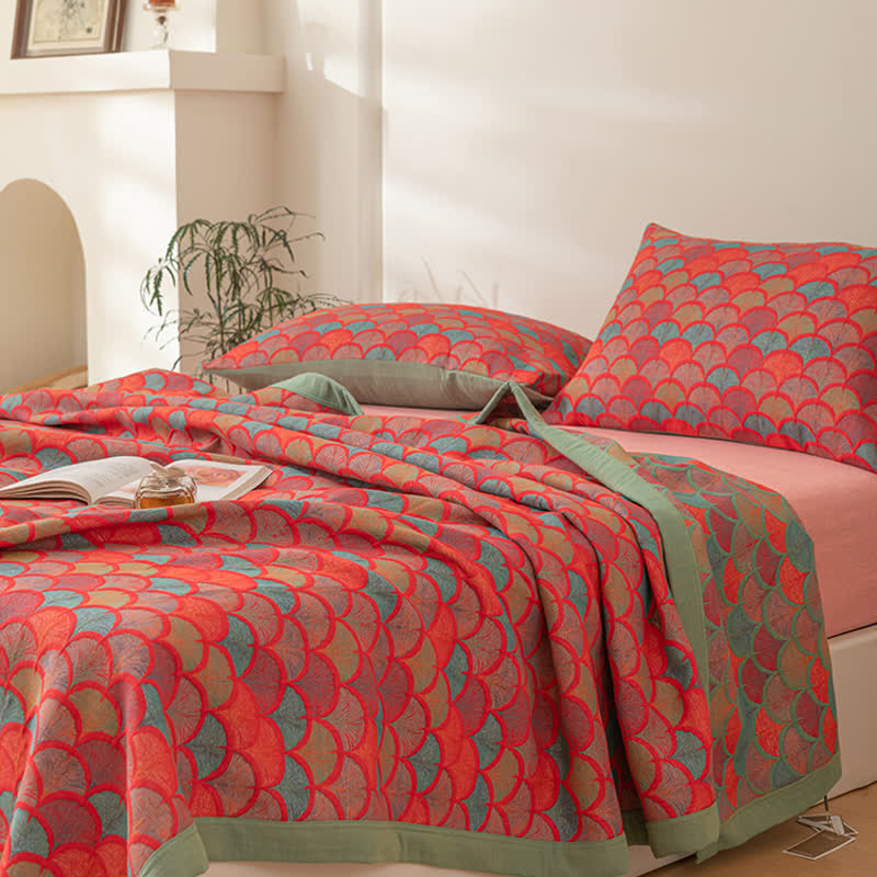 Brightful Fish Scales Cotton Reversible Quilt – ownkoti